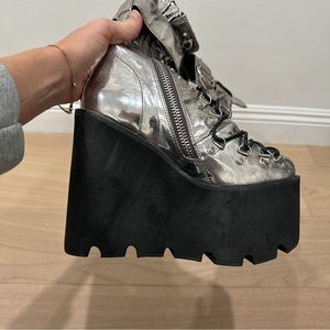 Dolls Kill | Shoes | Current Mooddolls Kill Metallic Platform Boots ...
